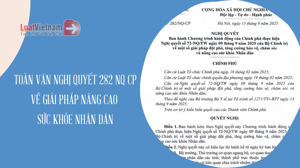 Tải toàn văn Nghị quyết 282 NQ CP về giải pháp nâng cao sức khỏe Nhân dân [Bản PDF]